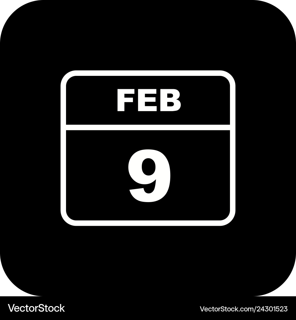 February date on a single day calendar Royalty Free Vector