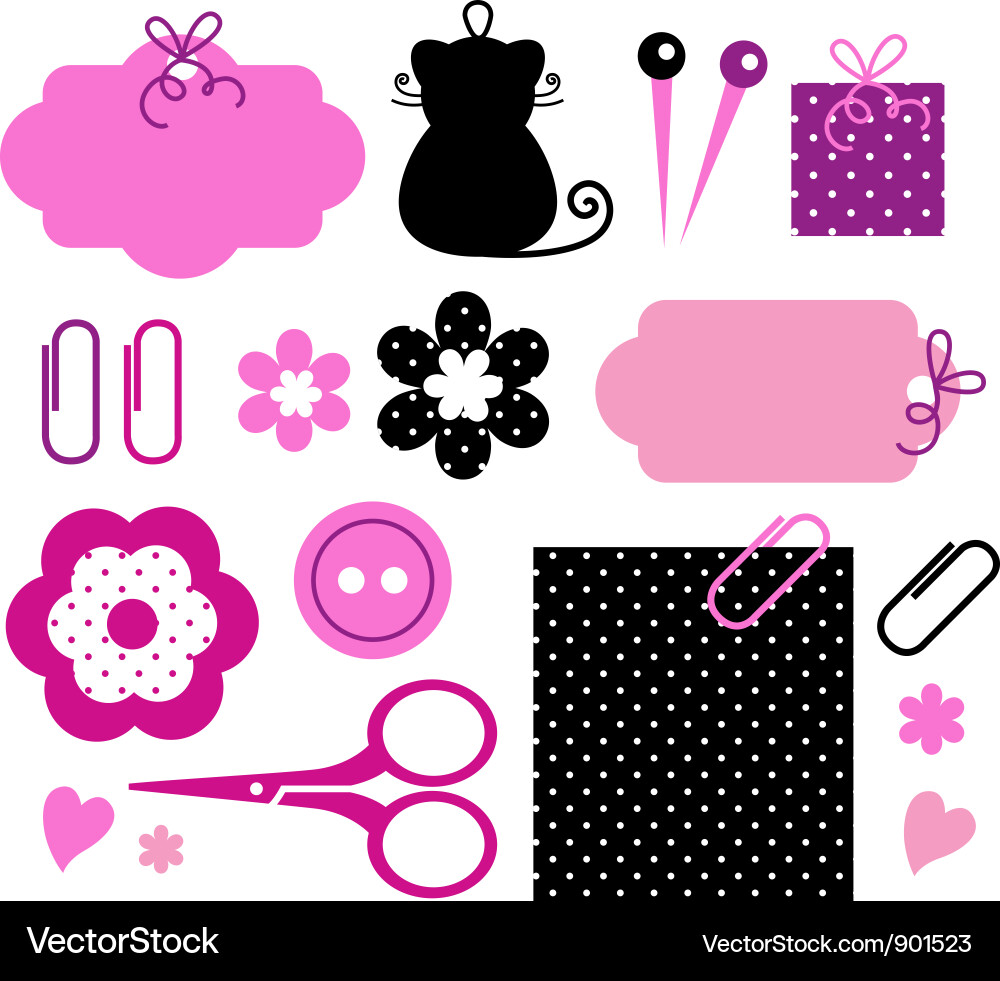 Retro Papercraft Elements Royalty Free Vector Image