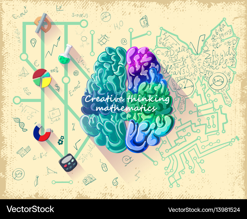 Cartoon human brain intelligence concept Vector Image