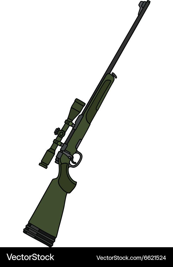 Dark green rifle with a telescope Royalty Free Vector Image