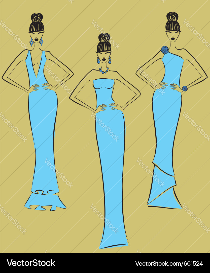 Fashion models Royalty Free Vector Image - VectorStock