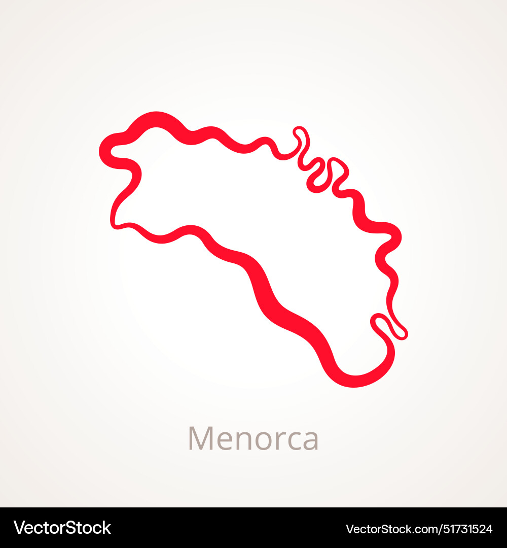 Menorca - outline map Royalty Free Vector Image