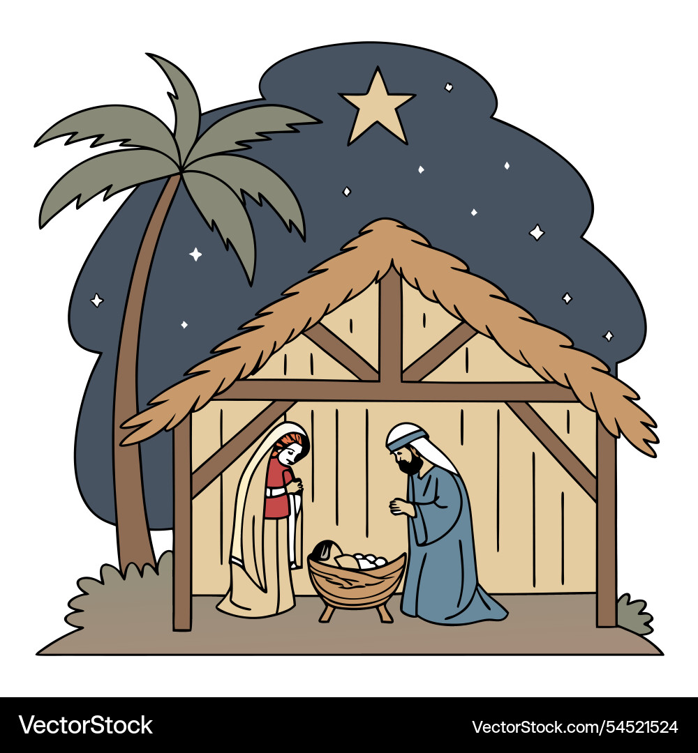 Nativity christmas Royalty Free Vector Image - VectorStock