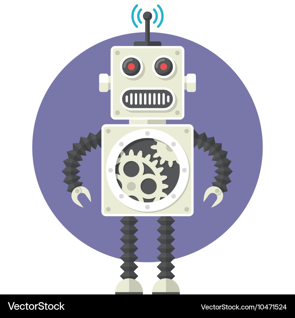 Retro Robot Illustration Royalty Free Vector Image