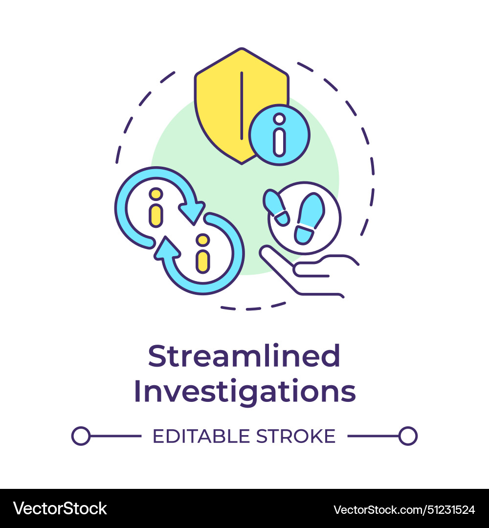 Streamlined investigations multi color concept Vector Image