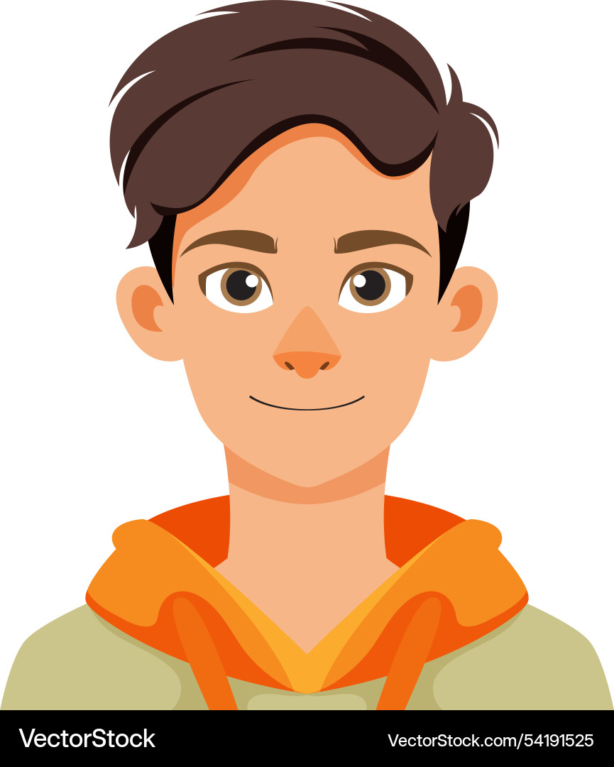 A young man smiling warmly Royalty Free Vector Image