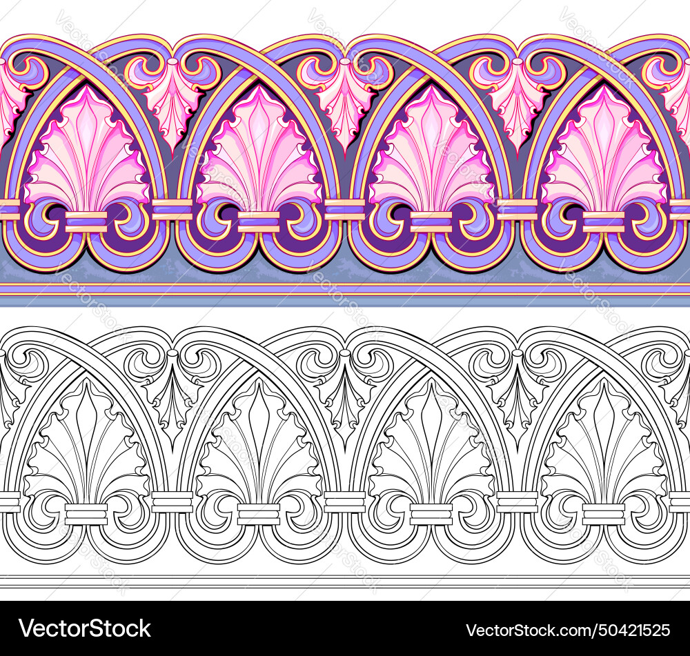 Architectural border ornament classical french Vector Image