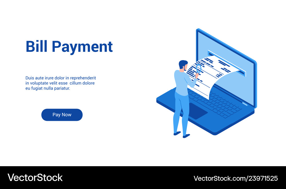 Bill payments theme template 2 Royalty Free Vector Image