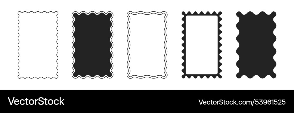 Black Squiggle Photo Frames Royalty Free Vector Image