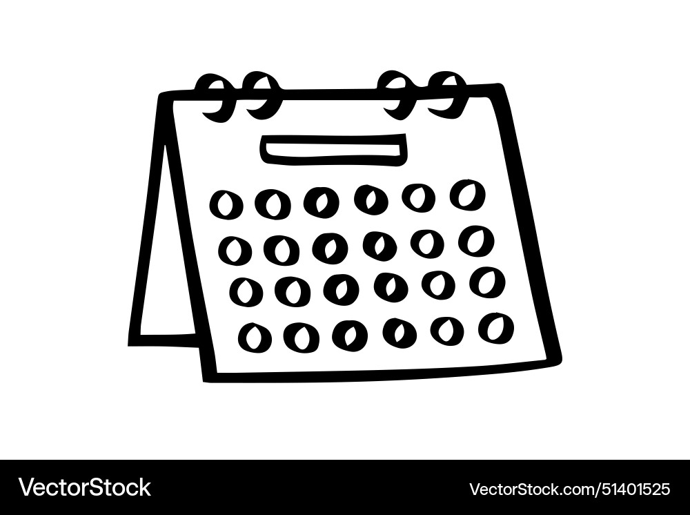 Calendar doodle schedule hand drawn sketch style Vector Image
