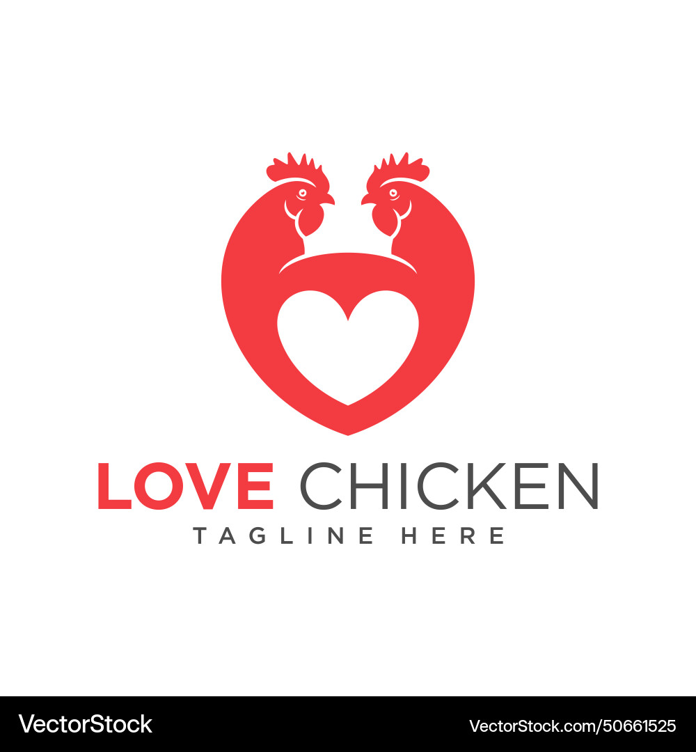 Chicken love logo Royalty Free Vector Image - VectorStock