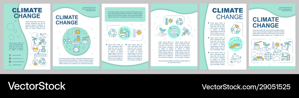 Climate change brochure template layout Royalty Free Vector