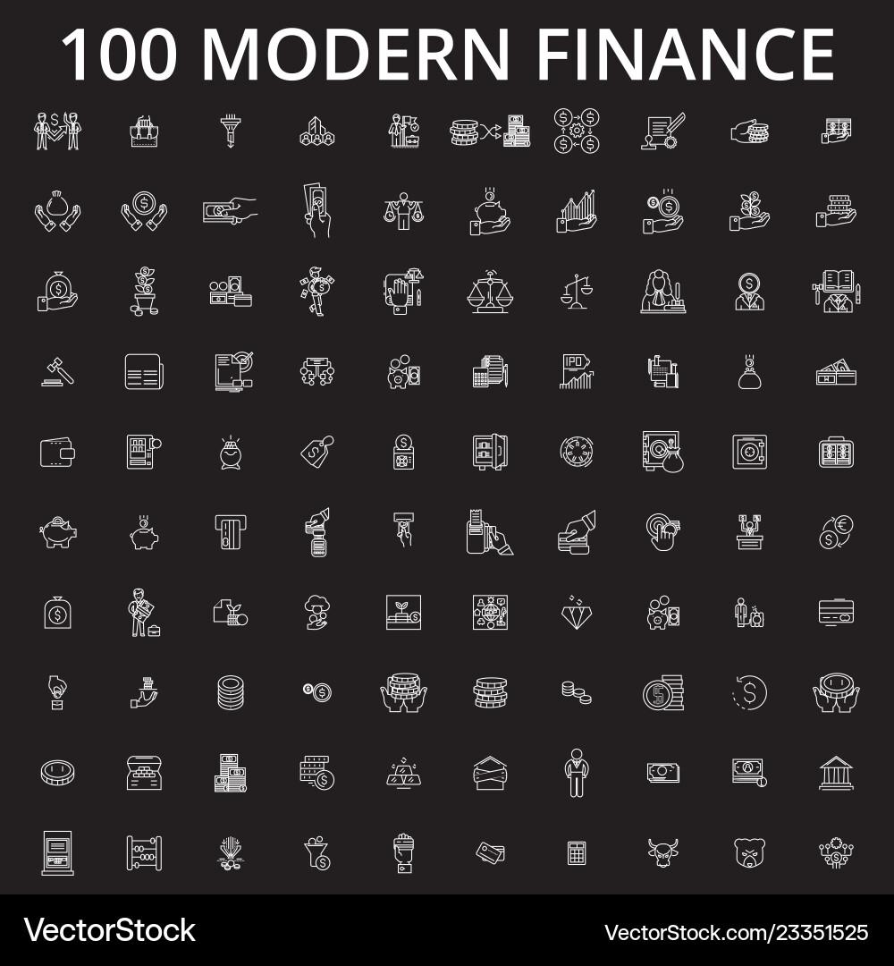 Finanz-Icons editable line set Lizenzfreies Vektorbild