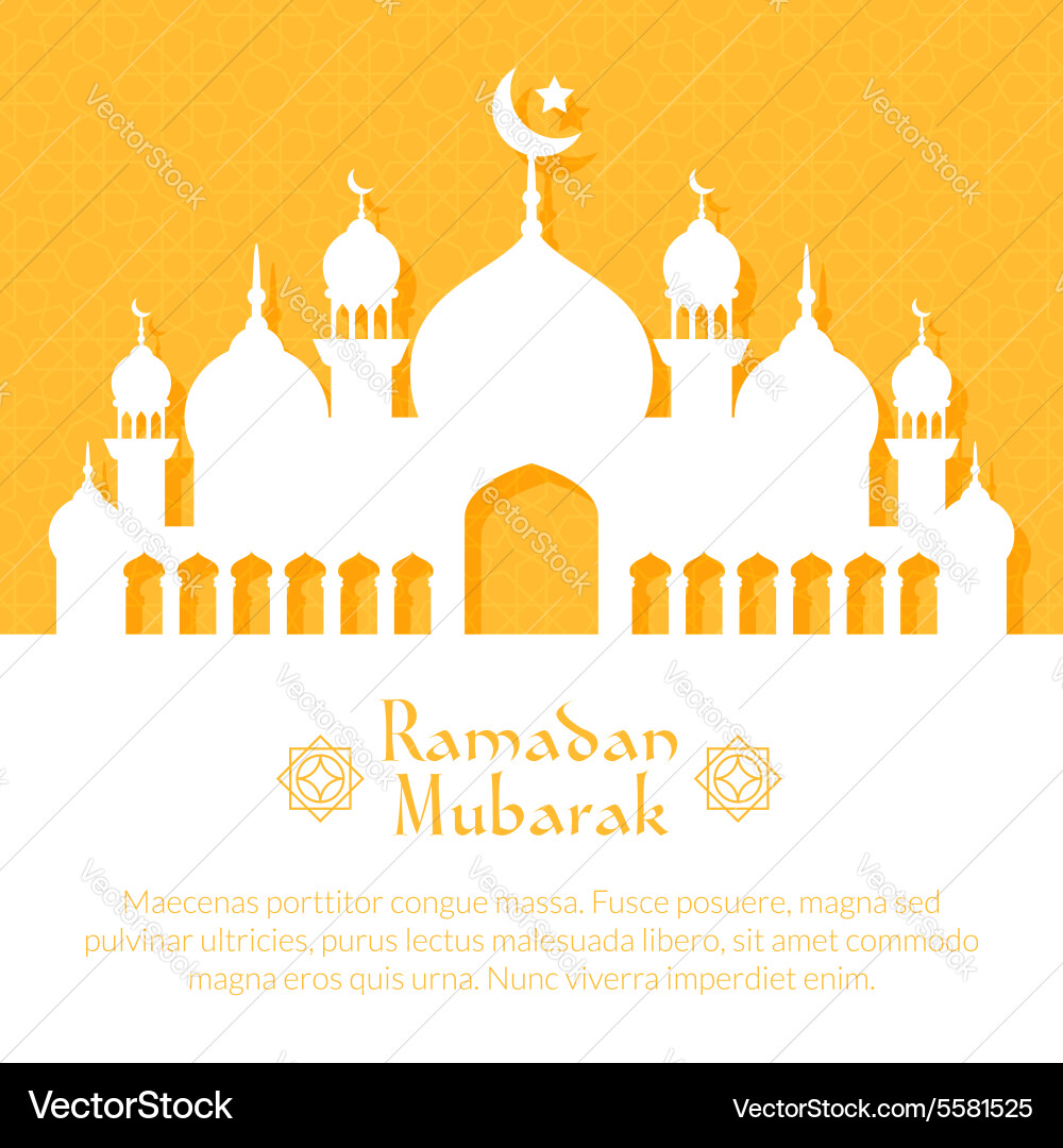 Greeting card with mosque Royalty Free Vector Image