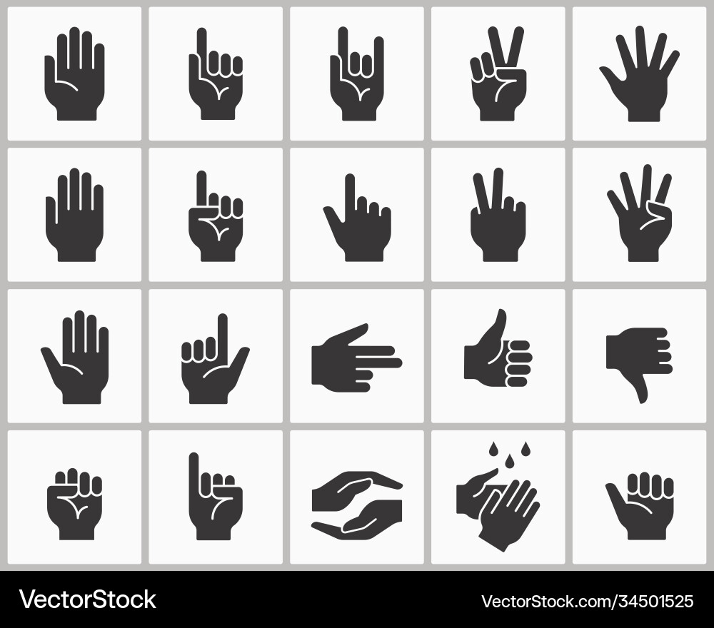 Hands icons isolated Royalty Free Vector Image