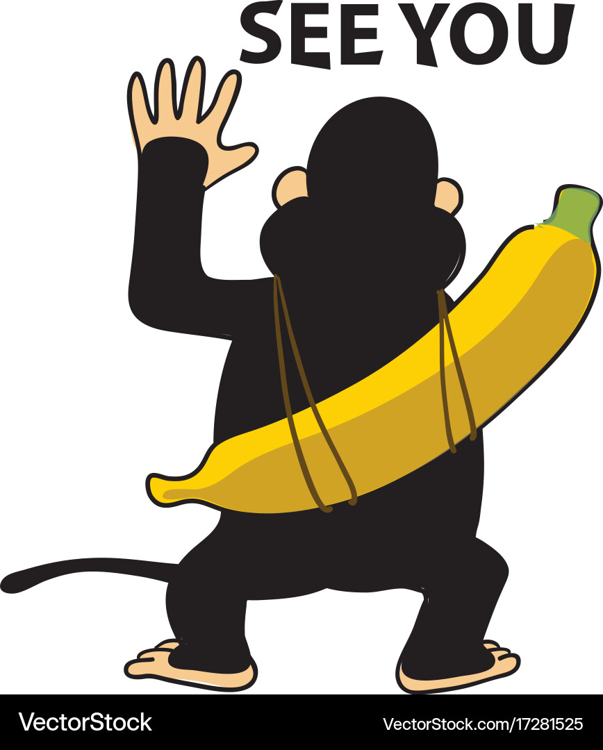 Monkey action gorilla Royalty Free Vector Image
