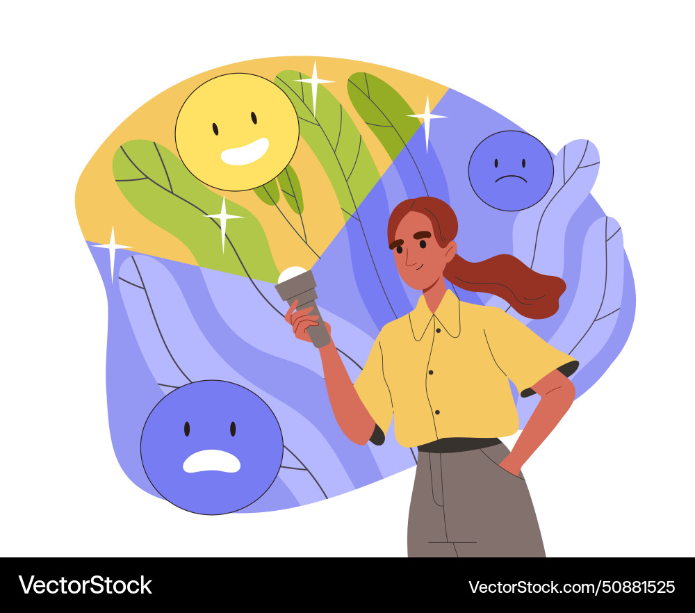 Positive woman concept Royalty Free Vector Image