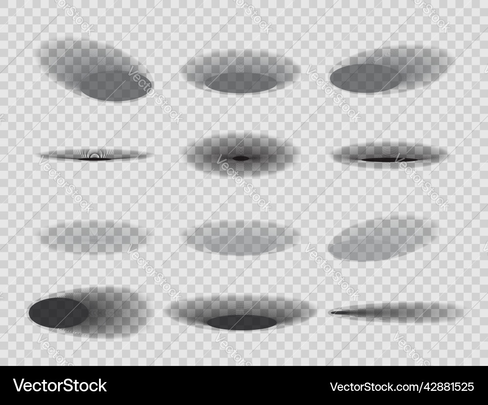 Round oval realistic transparent shadow effects Vector Image
