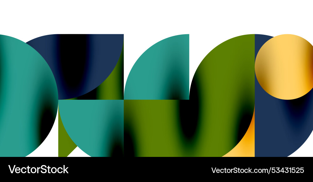 Tech minimal circular shapes geometric art Vector Image