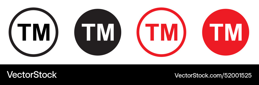 Tm trademark icon line art Royalty Free Vector Image