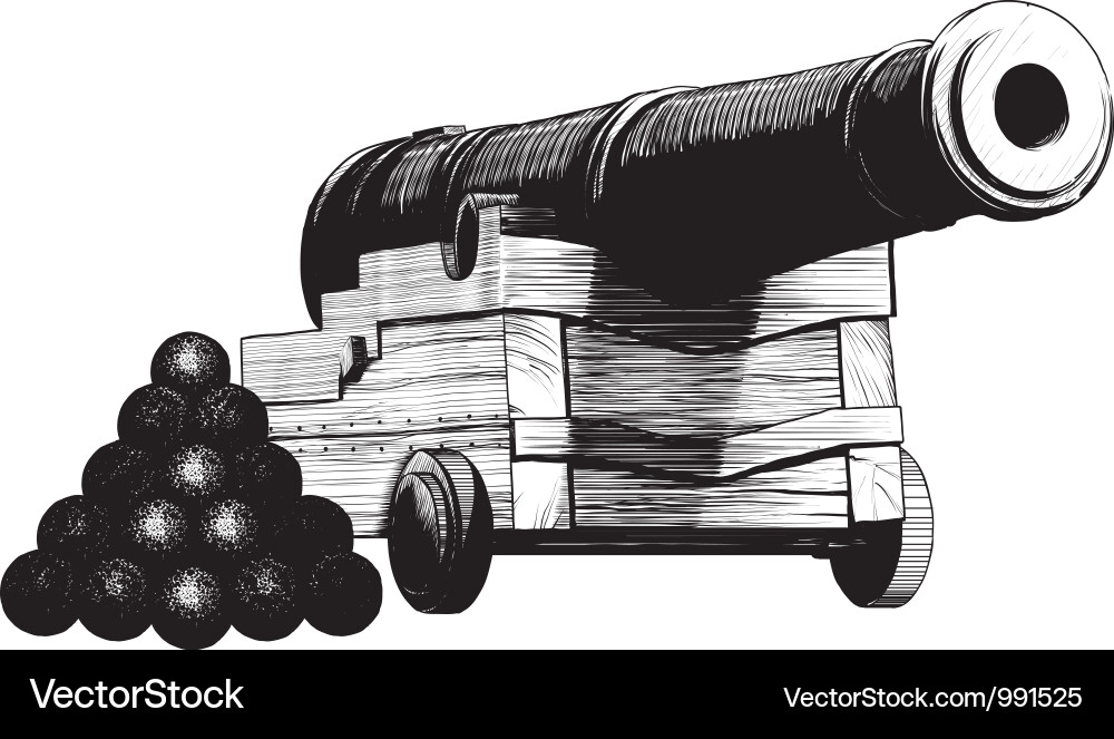 Vintage Navy Cannon Royalty Free Vector Image - VectorStock