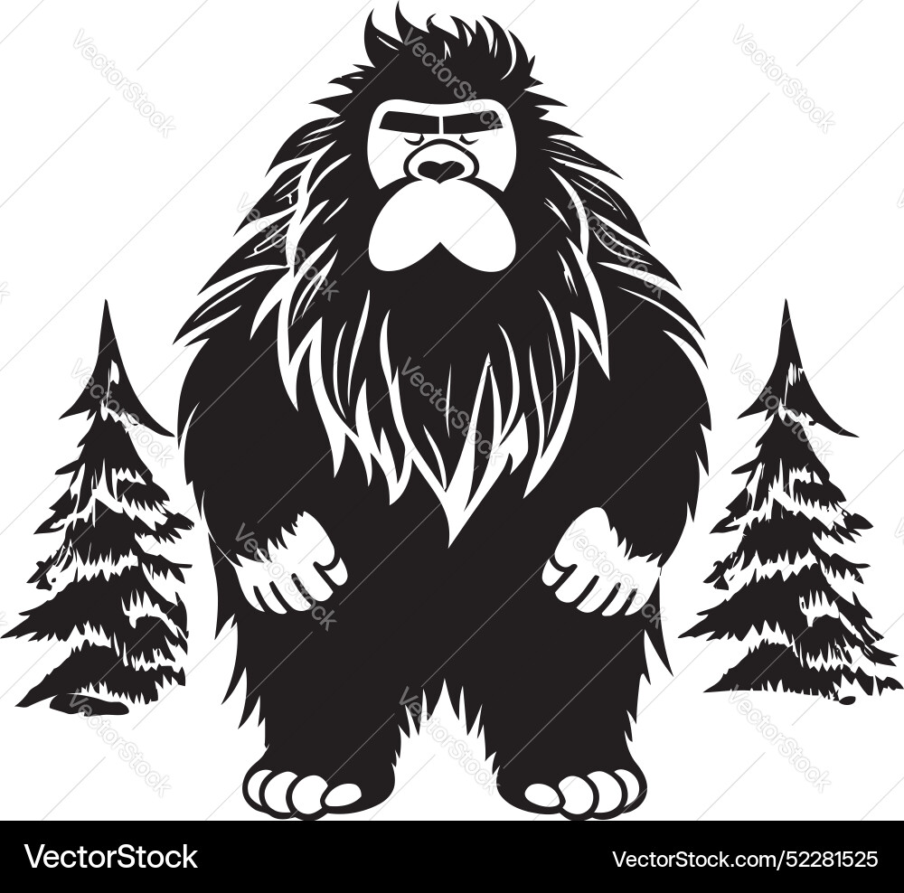 Whimsical wanderer cute sasquatch logo design Vector Image