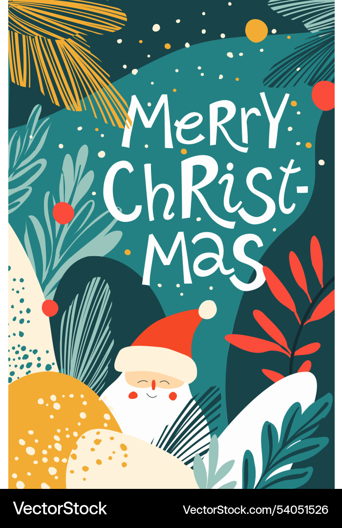 Abstract merry christmas with santa Royalty Free Vector
