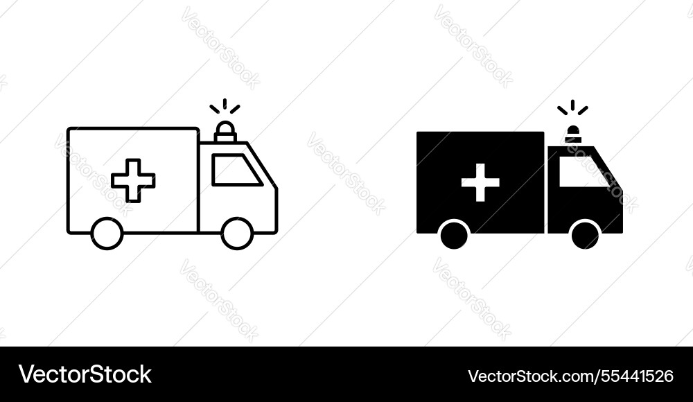 Ambulance icon symbol collection on white Vector Image