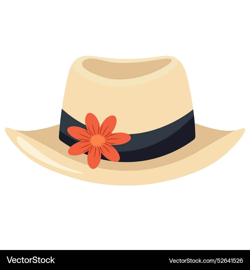 Beach summer hat Royalty Free Vector Image - VectorStock