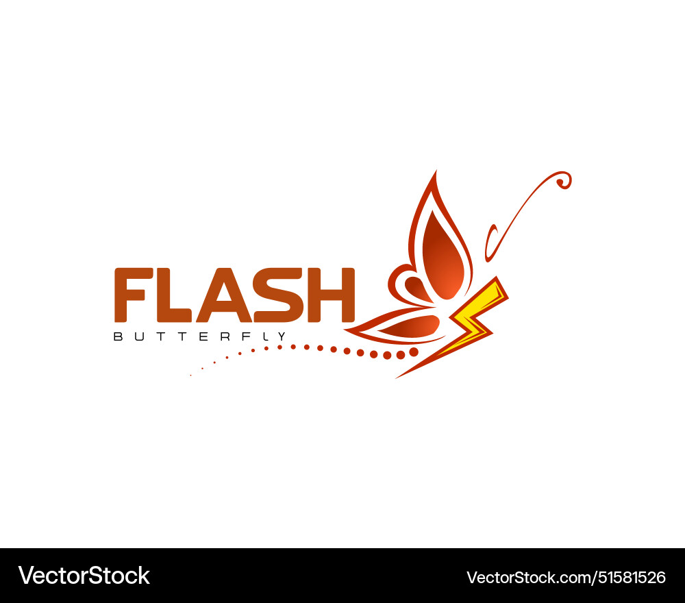 Butterfly flash logo Royalty Free Vector Image
