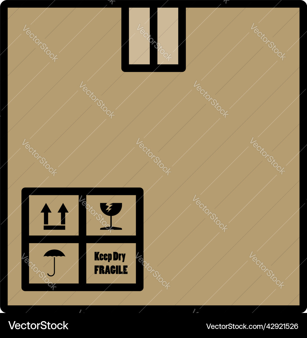 Cardboard package box icon Royalty Free Vector Image