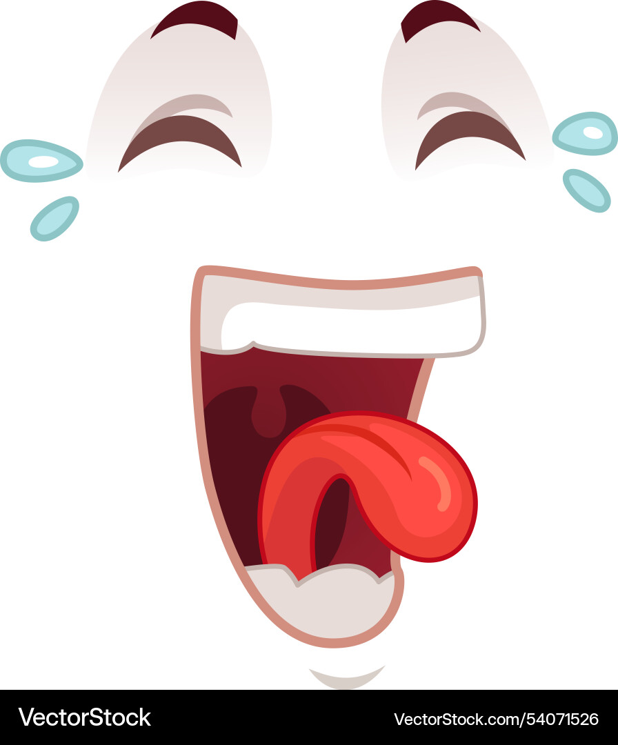 Cartoon face showing a wide open Royalty Free Vector Image