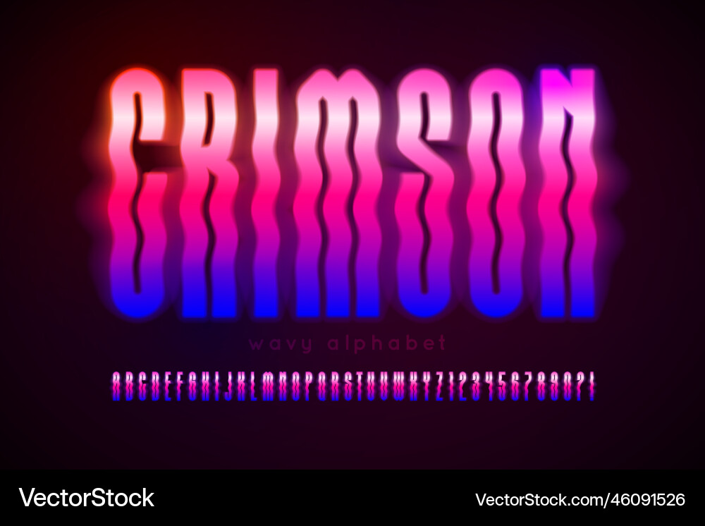 Distorted bright light characters retro Royalty Free Vector