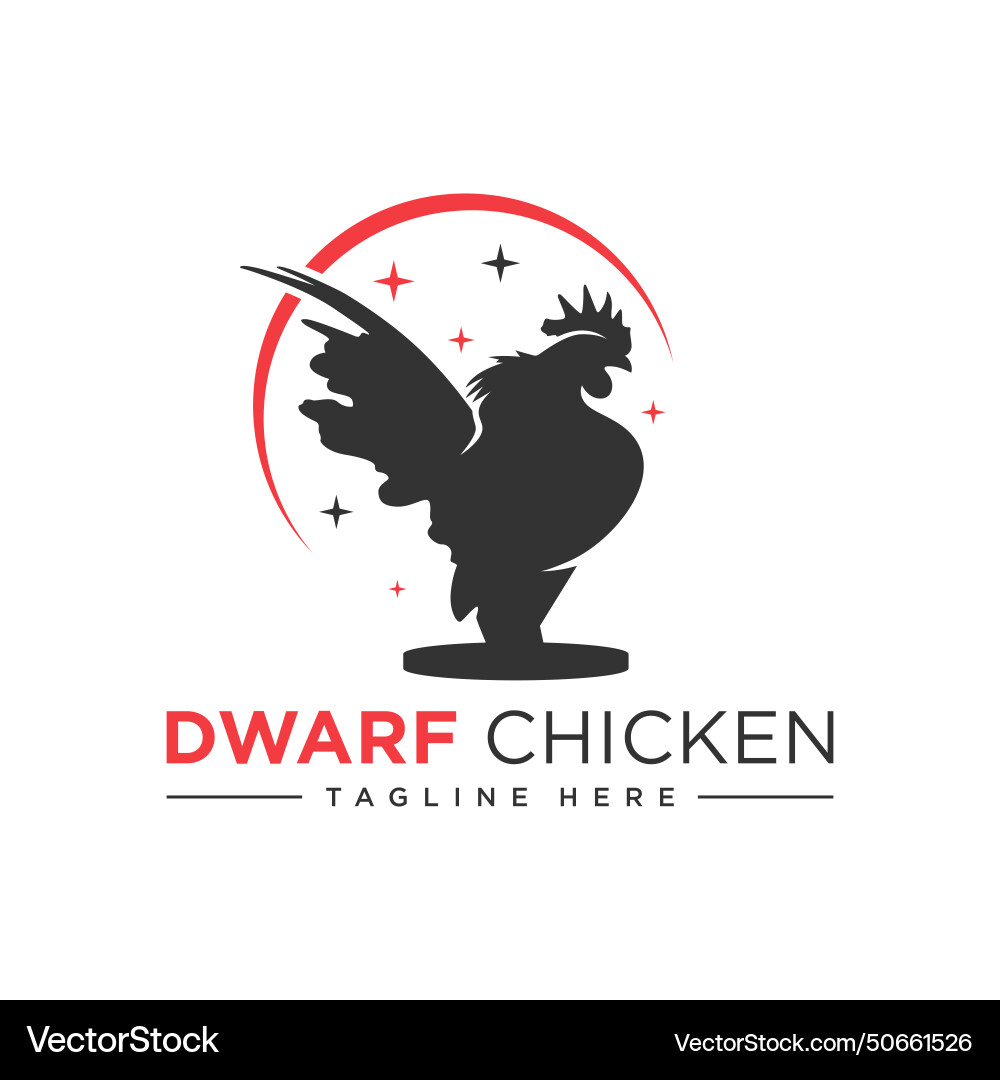Dwarf chicken logo Royalty Free Vector Image - VectorStock