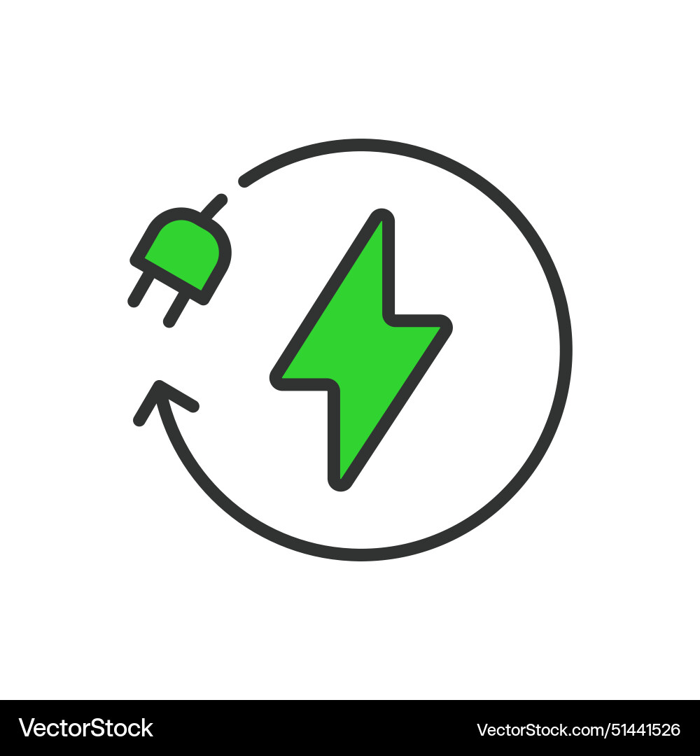 Electricity in line design green Royalty Free Vector Image