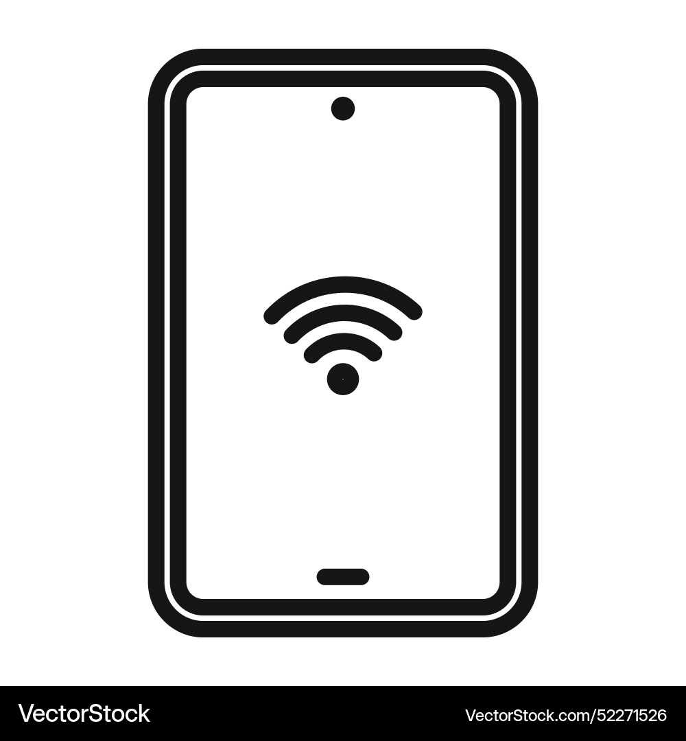 Mobile internet icon black line art logo Vector Image