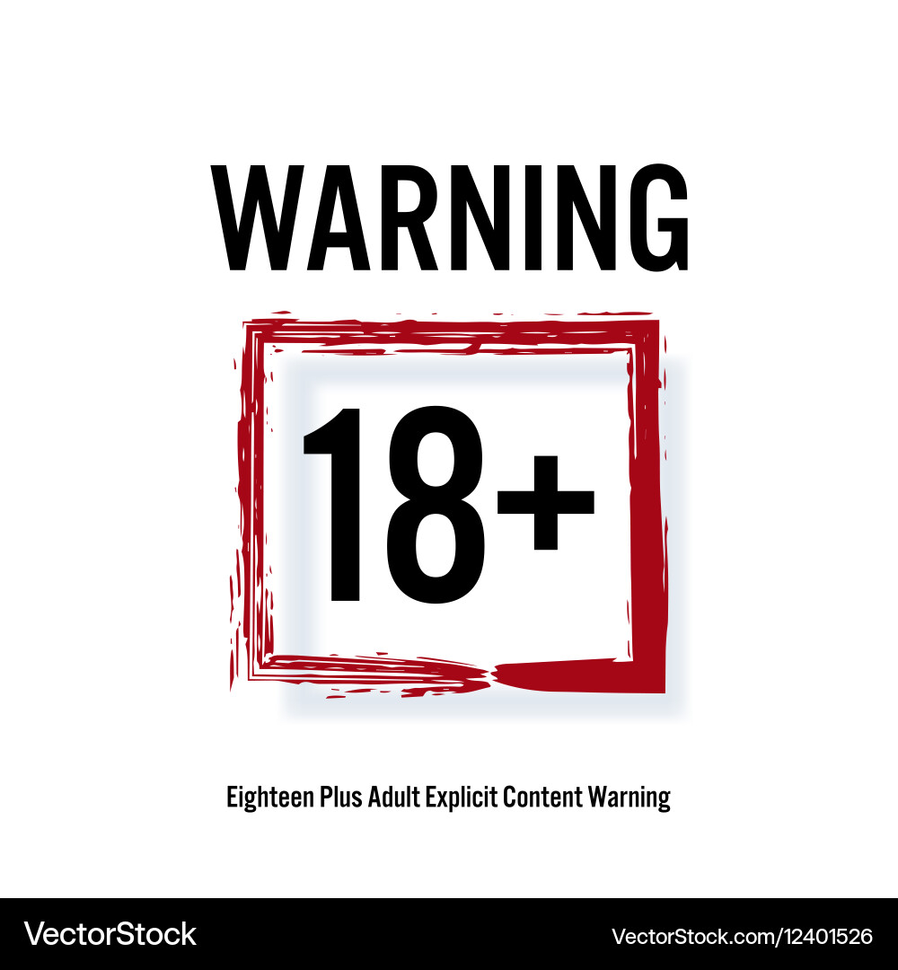 Warning 18 red rectangle eighteen stop sign Vector Image