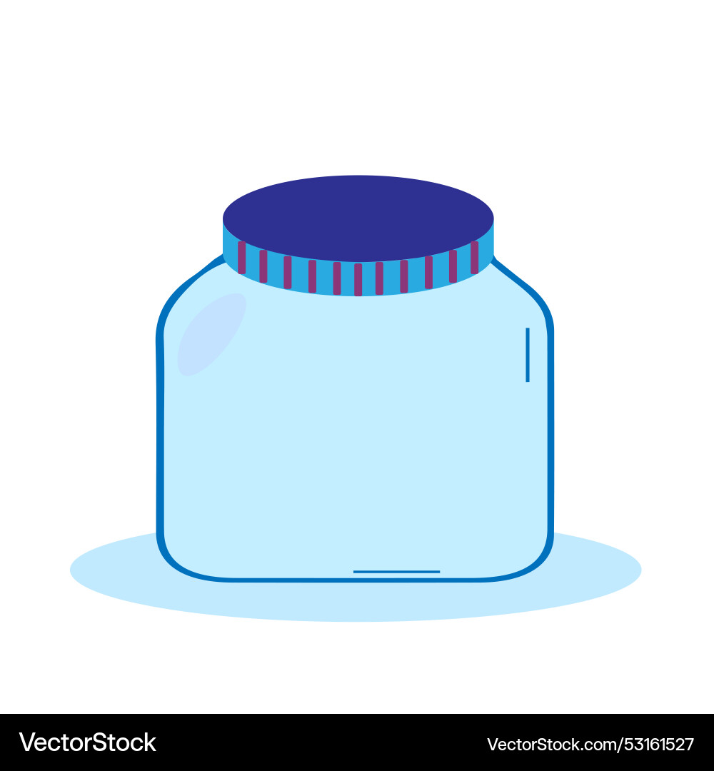 Clear glass jar with lid icon Royalty Free Vector Image