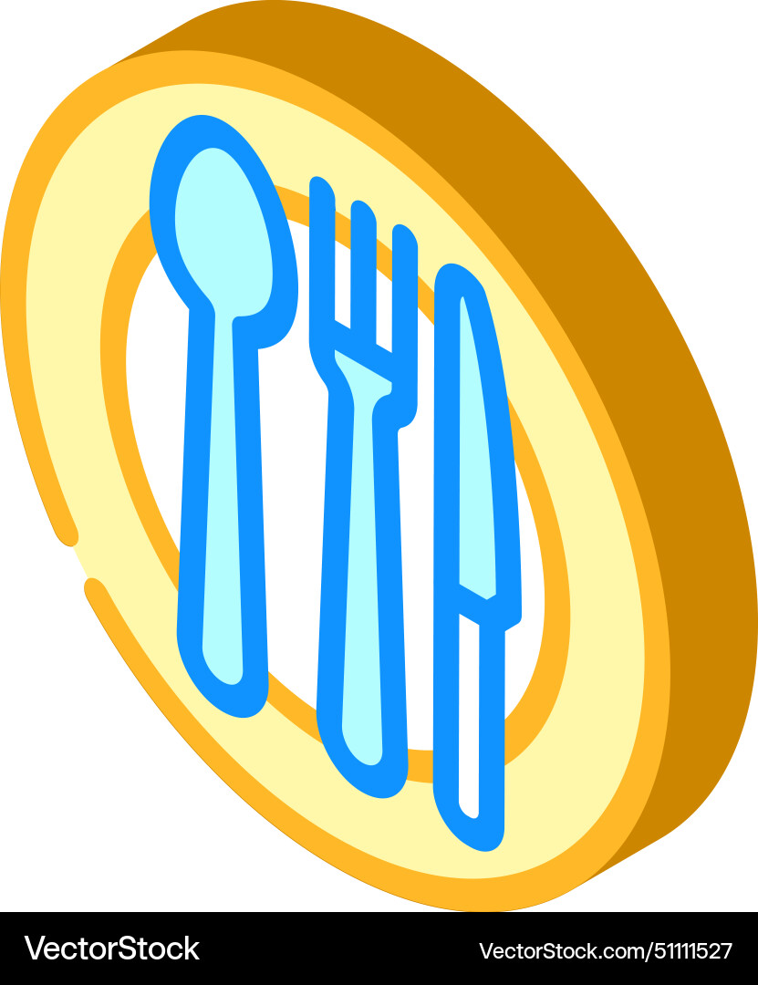 Flatware restaurant equipment isometric icon Vector Image