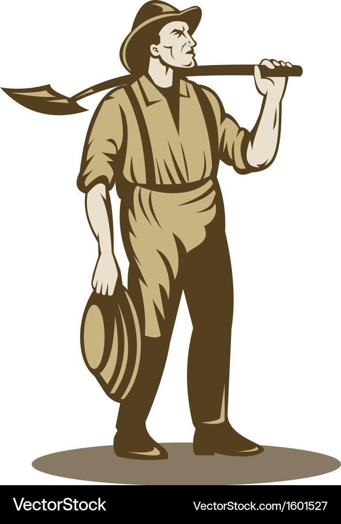 Miner prospector or gold digger Royalty Free Vector Image