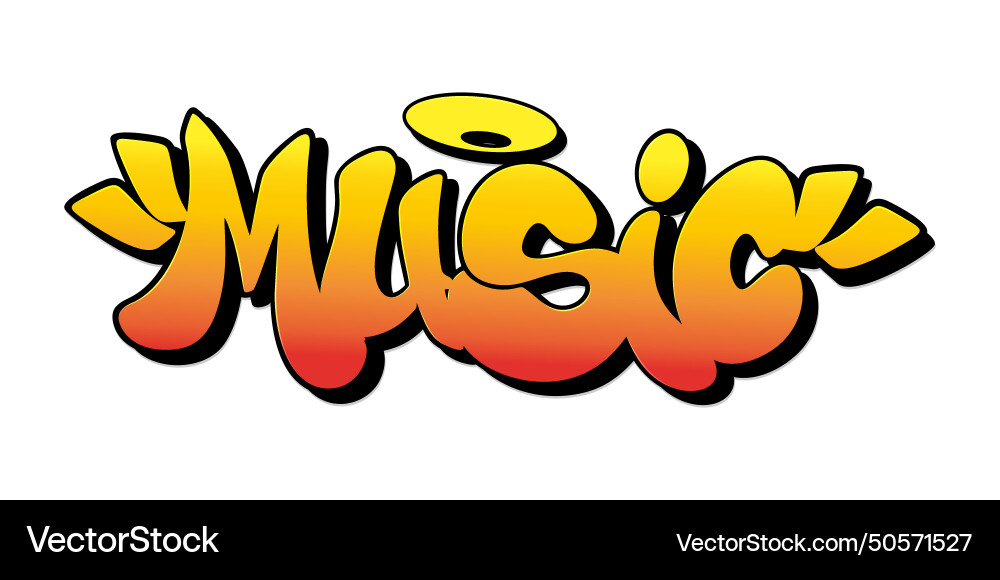 Music font in graffiti style Royalty Free Vector Image