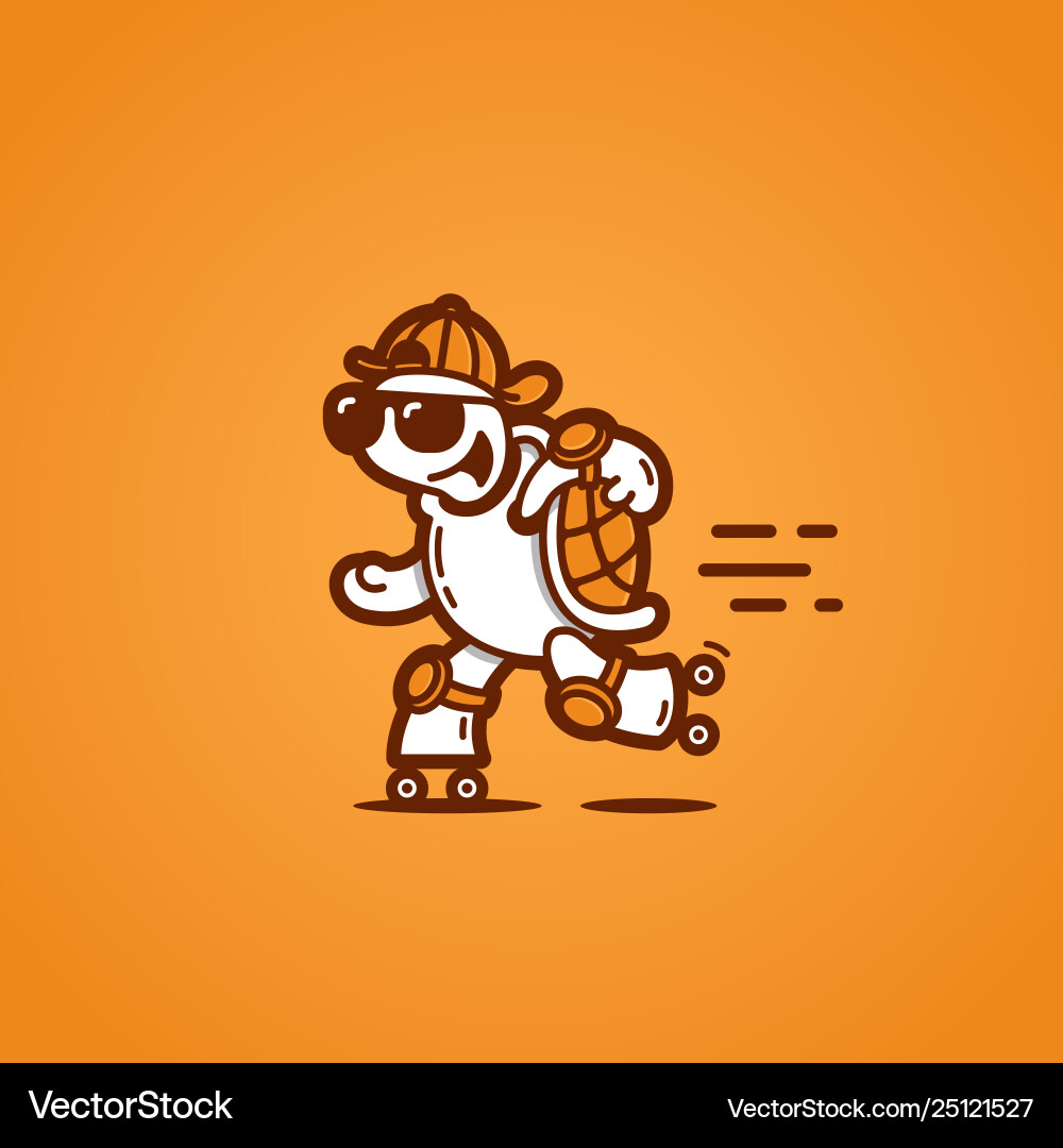 Turtle on roller skates Royalty Free Vector Image