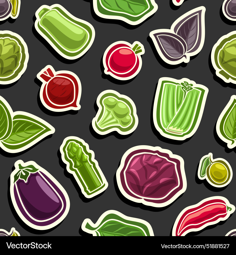 Vegetable seamless pattern Royalty Free Vector Image