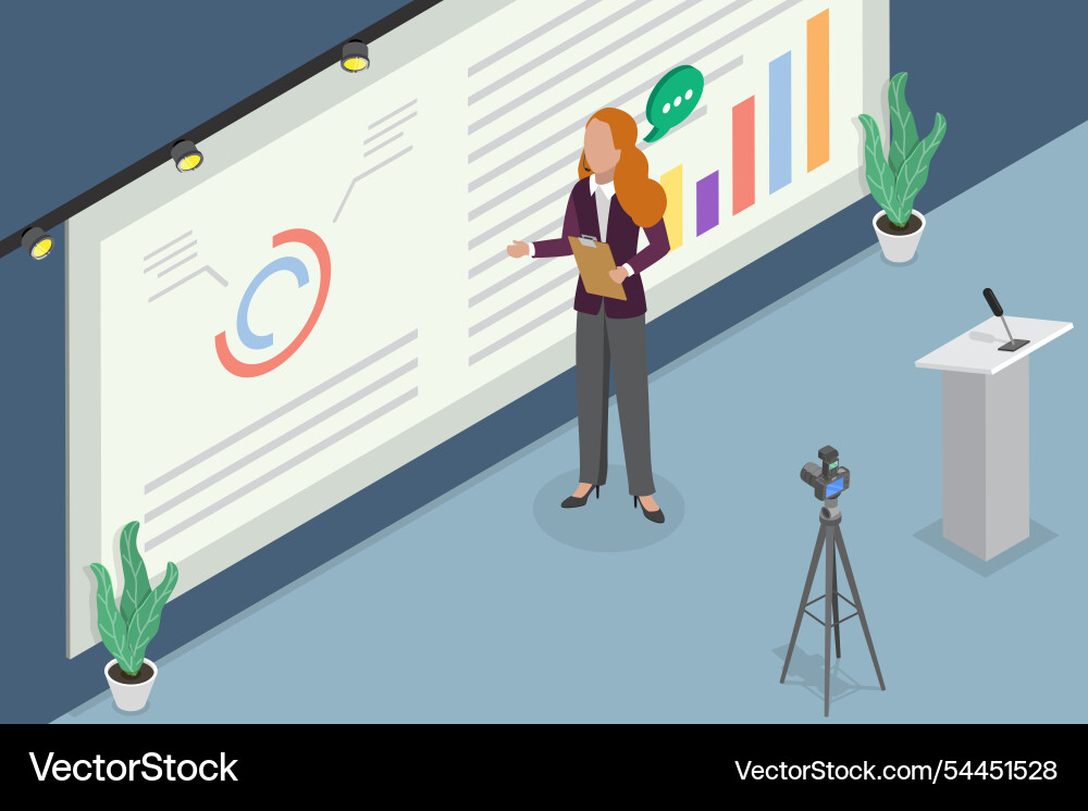 3d isometric flat of public Royalty Free Vector Image