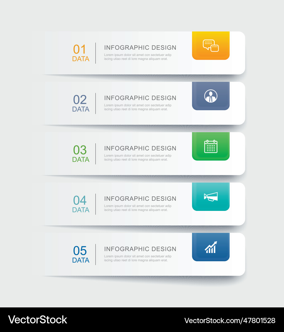 5 data infographics tab paper index template Vector Image 5 data infographics tab paper index template Vector Image