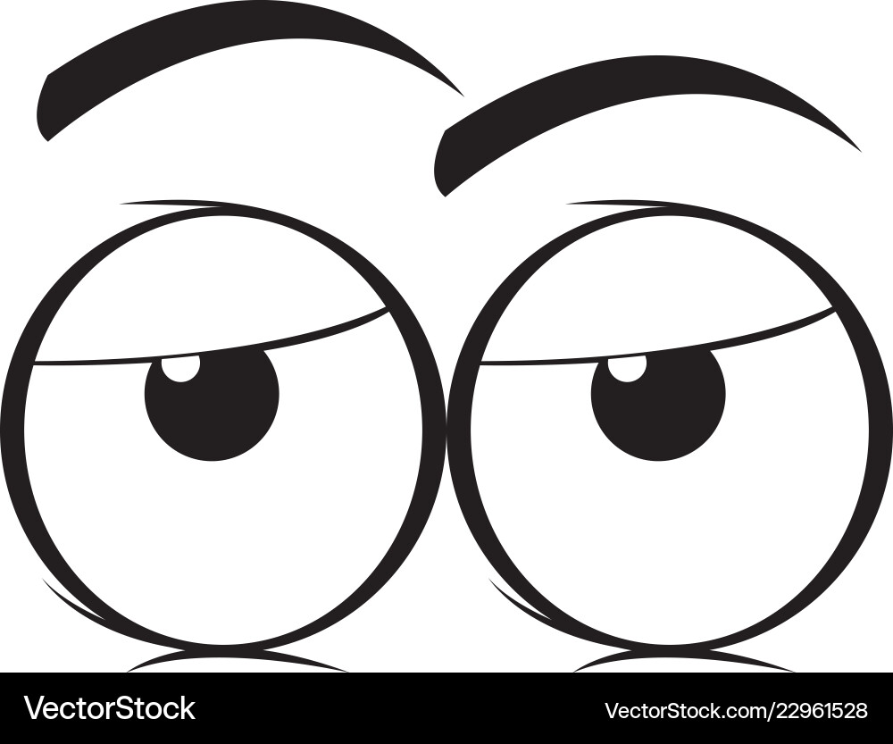 Bored eyes cartoon Royalty Free Vector Image - VectorStock