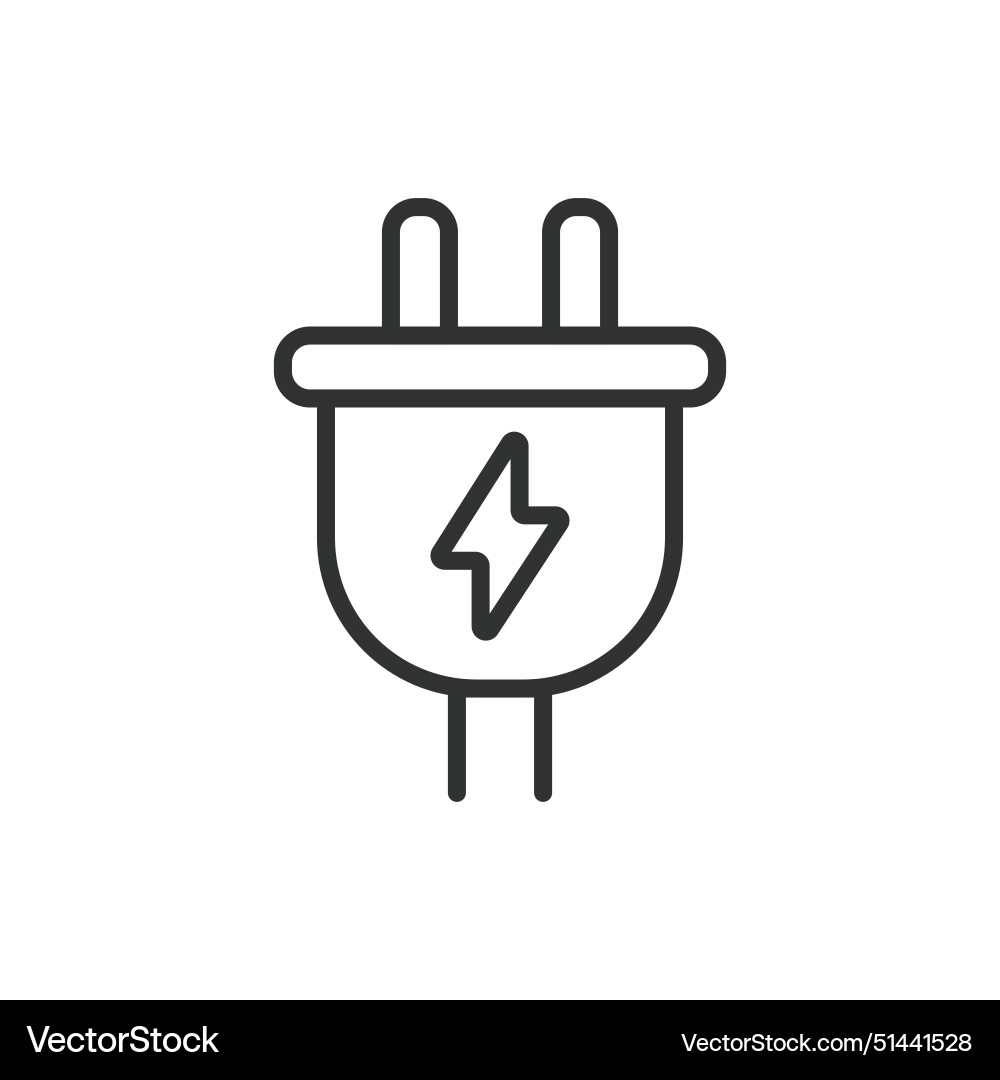 Electric plug in line design power Royalty Free Vector Image