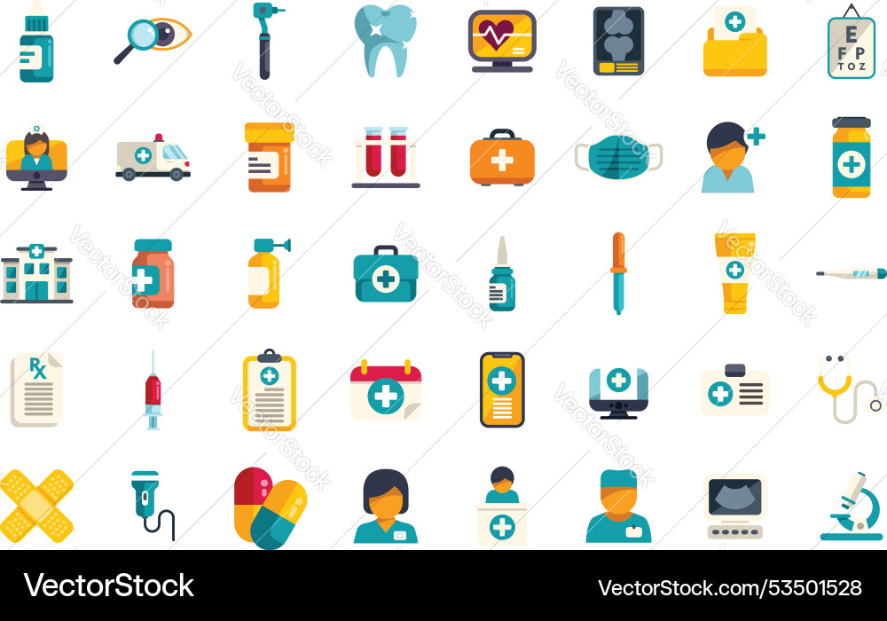 Healthcare icons showing medical Royalty Free Vector Image