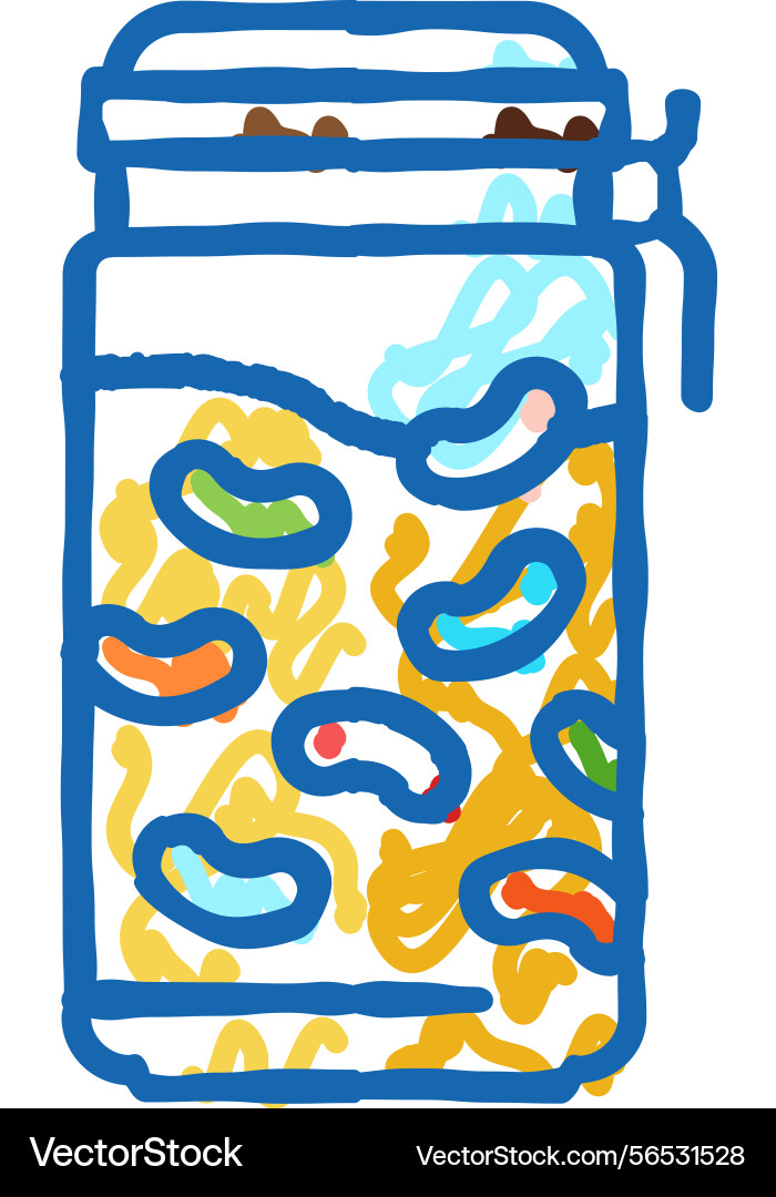 Jelly jar candy gummy icon doodle Royalty Free Vector Image