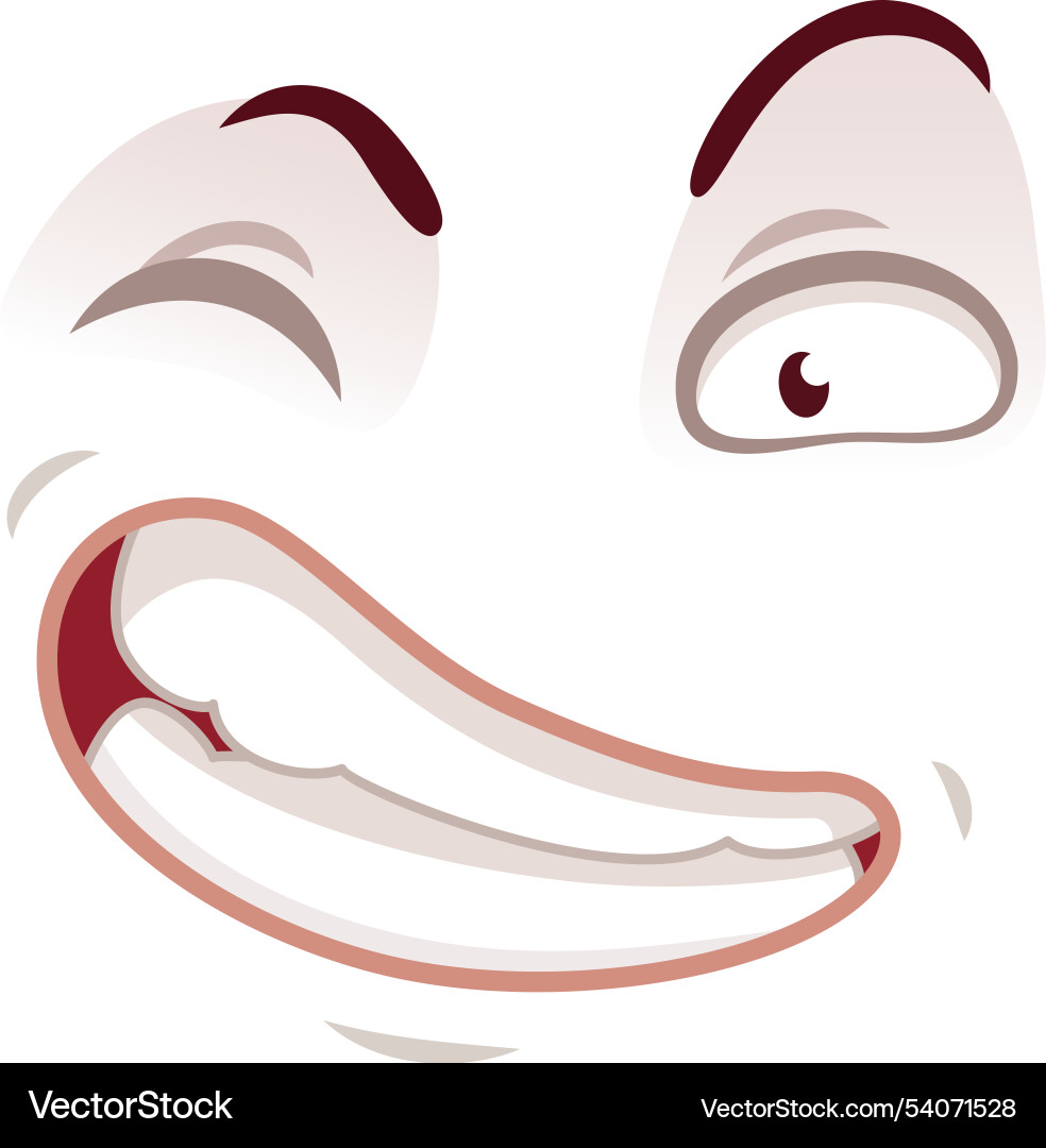 Mischievous face winks and smiles playfully Vector Image